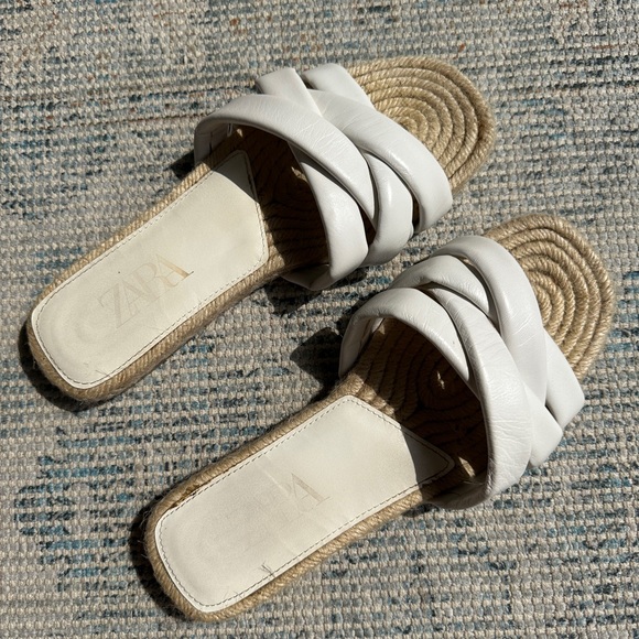 Zara | Shoes | Zara Leather Summer Sandals Size 75 | Poshmark